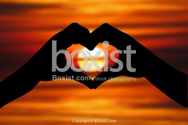 Sunset Inside Heart Hands - Boxist.com Photography / Sam Mugraby's ...