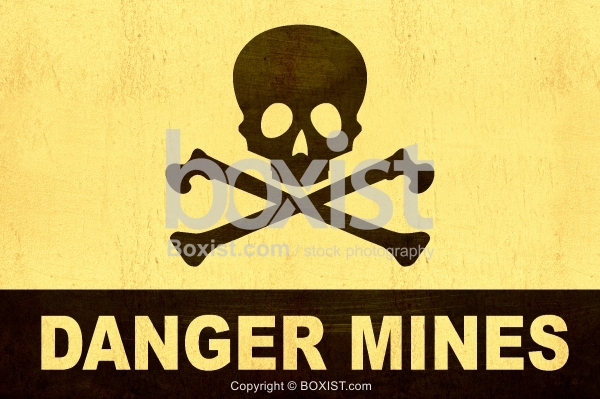 Rusty Metal Sign Of Danger Mines - Boxist.com Photography / Sam Mugraby ...